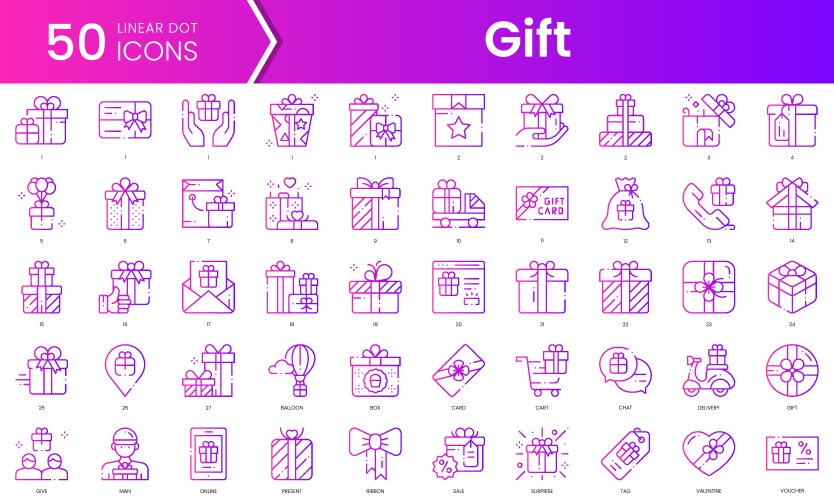 Set of sales icons gradient style icon bundle Vector Image