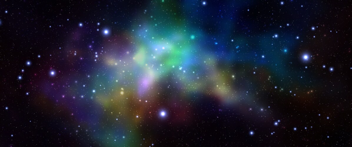 Horizontal space background with realistic nebula Vector Image