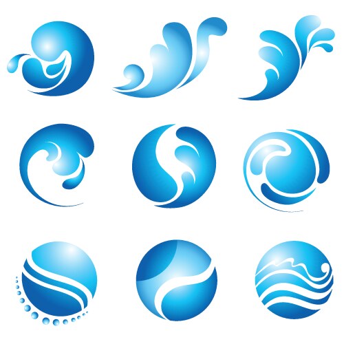 Water element symbols Royalty Free Vector Image