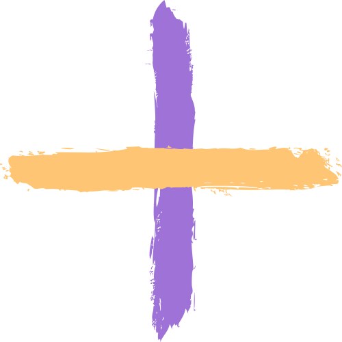 Brush stroke plus sign Royalty Free Vector Image