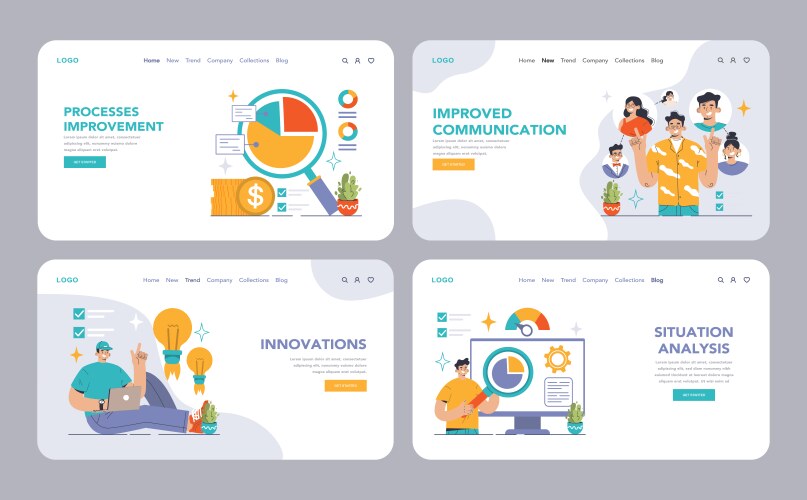 Growth journey set flat Royalty Free Vector Image