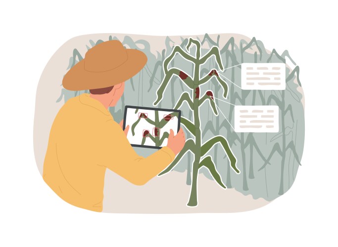 Crop monitoring isolated cartoon Royalty Free Vector Image