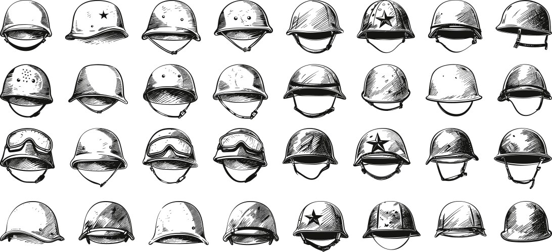 Army Helmet Drawing Army Helmet Thin Line Icon. Soldier Head