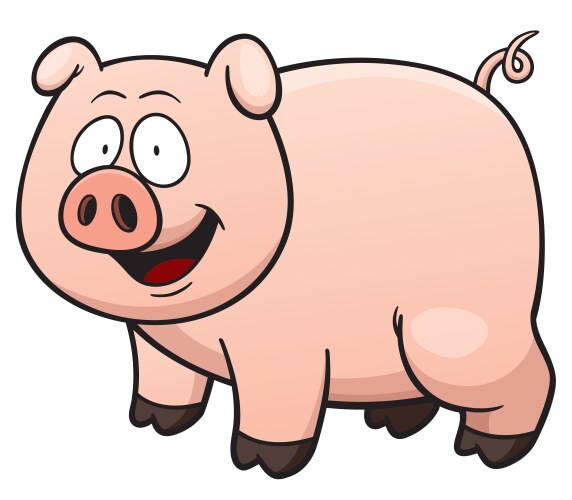 Cute pig cartoon Royalty Free Vector Image - VectorStock