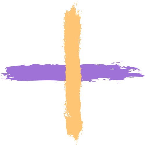 Brushstroke plus sign Royalty Free Vector Image