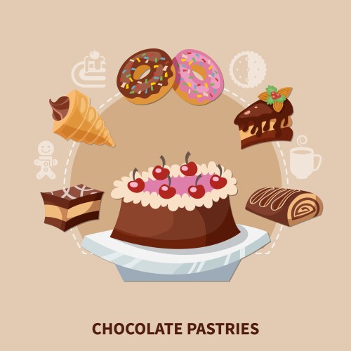 Fresh pastries Royalty Free Vector Image - VectorStock