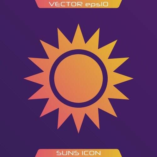 Flat sun icon Royalty Free Vector Image - VectorStock