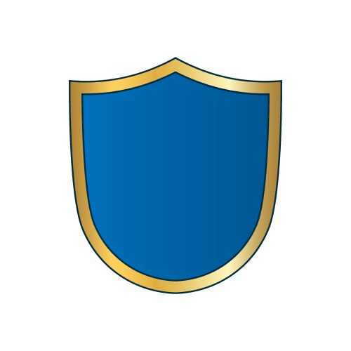 Blue shield emblem icon Royalty Free Vector Image
