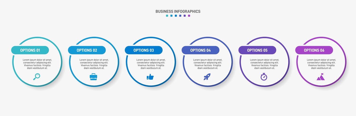 Horizontal progress bar featuring 6 arrow-shaped Vector Image