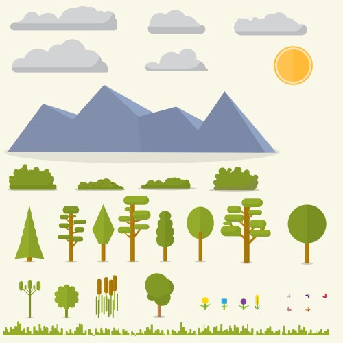 Landscape elements Royalty Free Vector Image - VectorStock