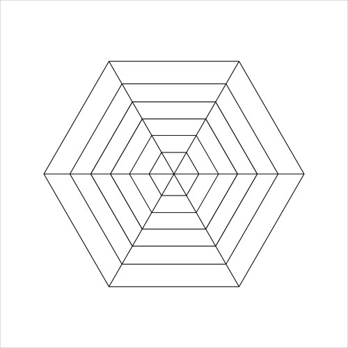 Decagon diagram divided on equal segments Vector Image