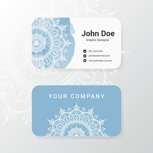 Abstract mesh and polygonal name card template Vector Image