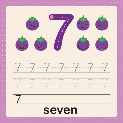 Printable number flashcards for teaching Vector Image