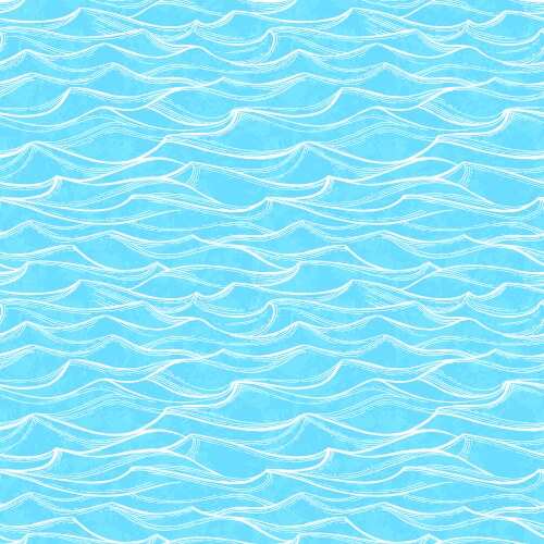 Sea waves seamless pattern Royalty Free Vector Image