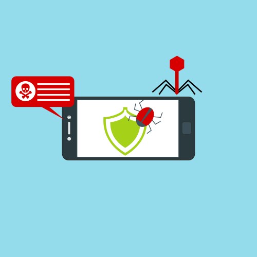 Smartphone virus malware trojan notification Vector Image
