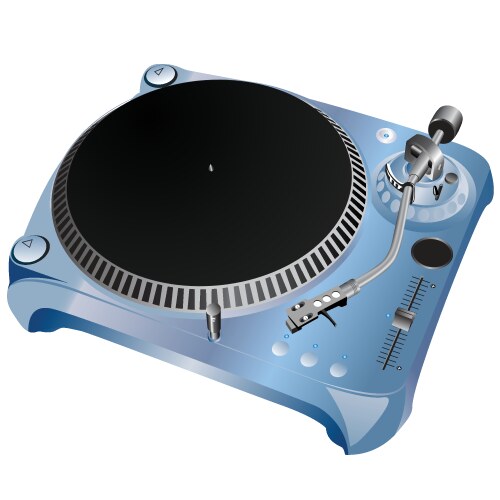Turntable record player color sketch Royalty Free Vector