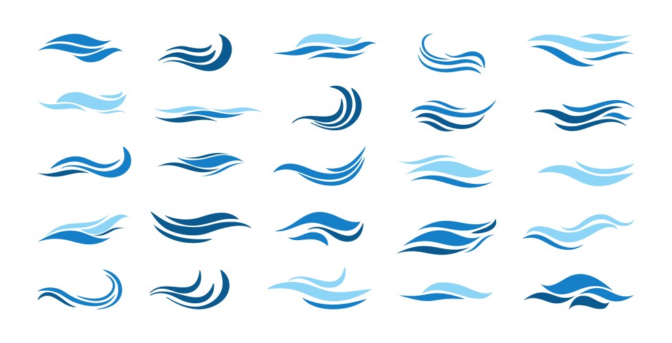 Wave symbols Royalty Free Vector Image - VectorStock