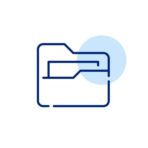 File management symbol open folder with a file Vector Image