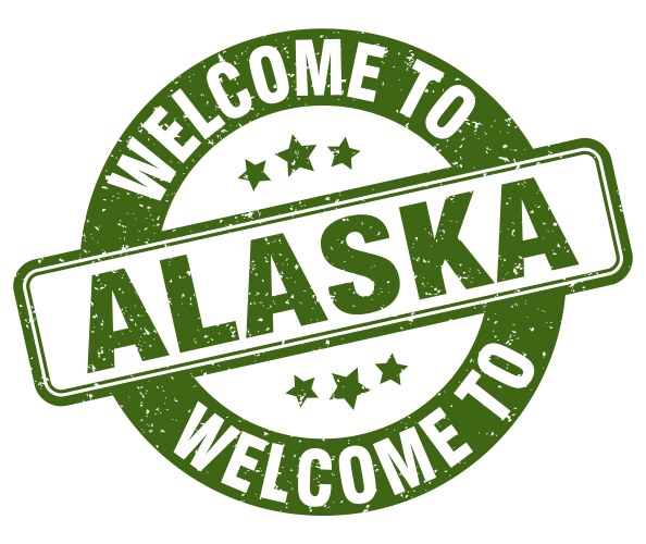 Welcome to alaska stamp round sign Royalty Free Vector Image
