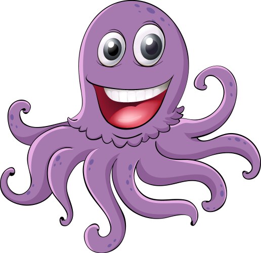 Little octopus cartoon animal Royalty Free Vector Image