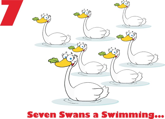 7 Swans a Swimming Vector Images (12)