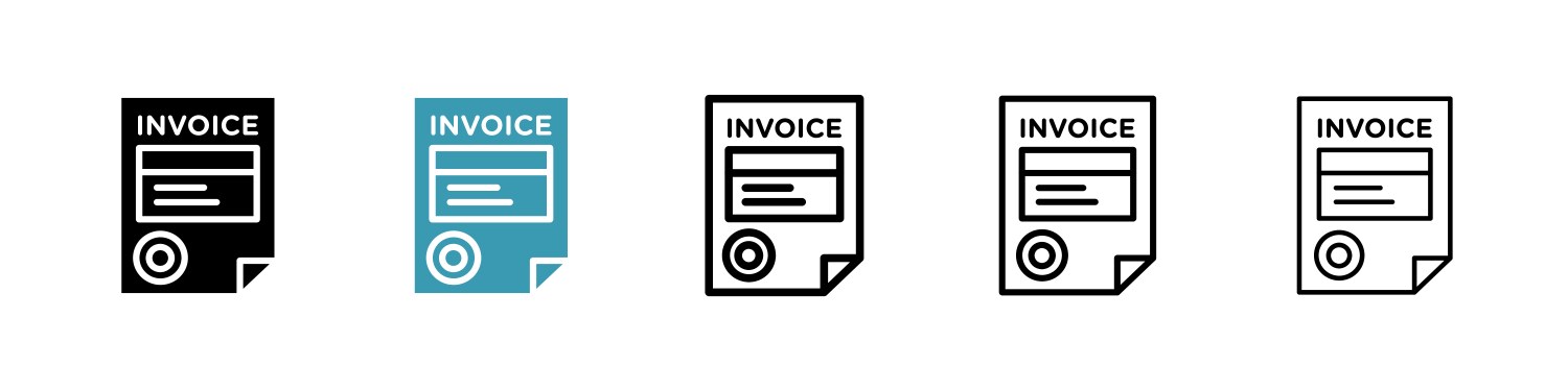 Invoice icon set on white background Royalty Free Vector