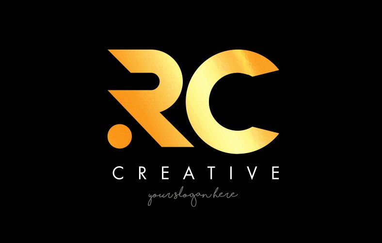 Golden gold sr letter logo design with creative Vector Image