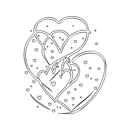 Love valentine outline sketch Royalty Free Vector Image