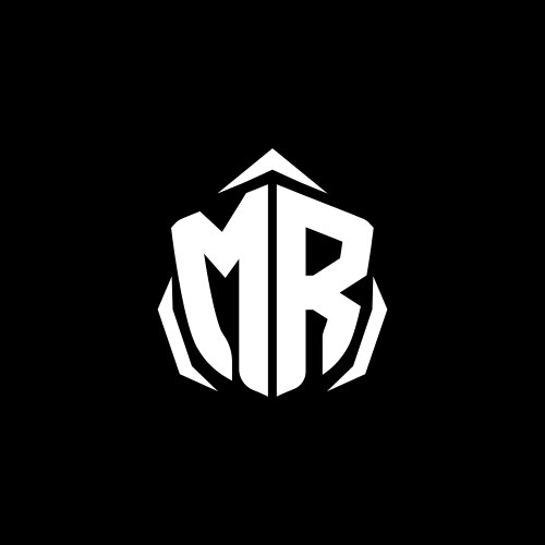 Mr monogram headphone and microphone style Vector Image