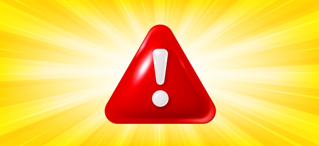 Reminder 3d notifications page with warning alert Vector Image