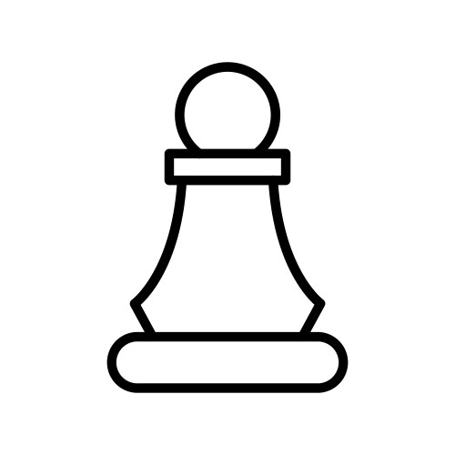 Chess icon outline style design isolated on white Vector Image