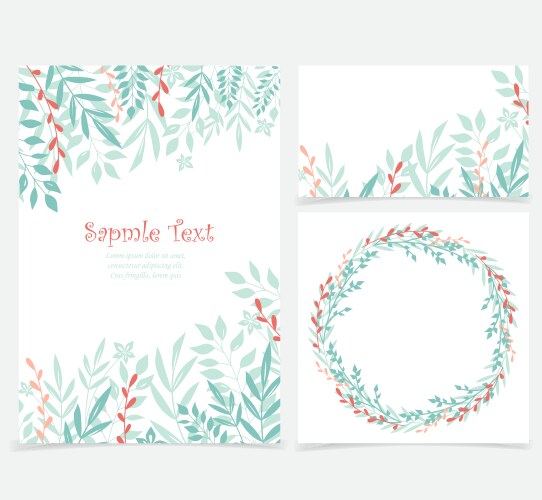 Card with branches and leaf Royalty Free Vector Image