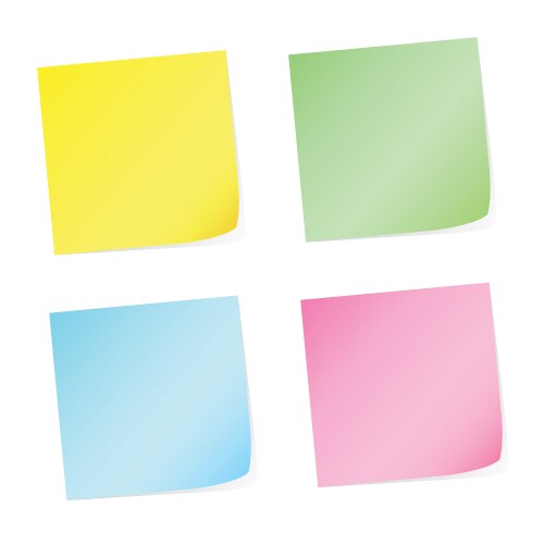 Post it notes icons set Royalty Free Vector Image