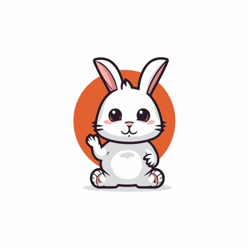 Cute rabbit cartoon little icon Royalty Free Vector Image