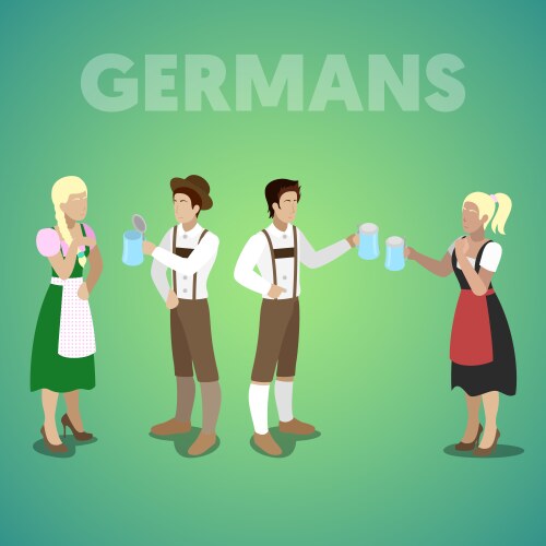 Group people with german traditional dress Vector Image