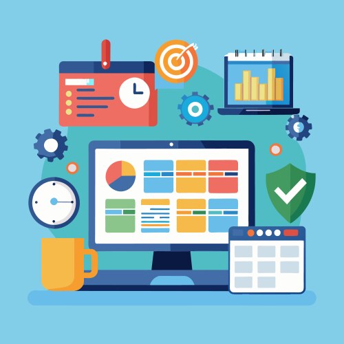Project management gantt chart to track complete Vector Image