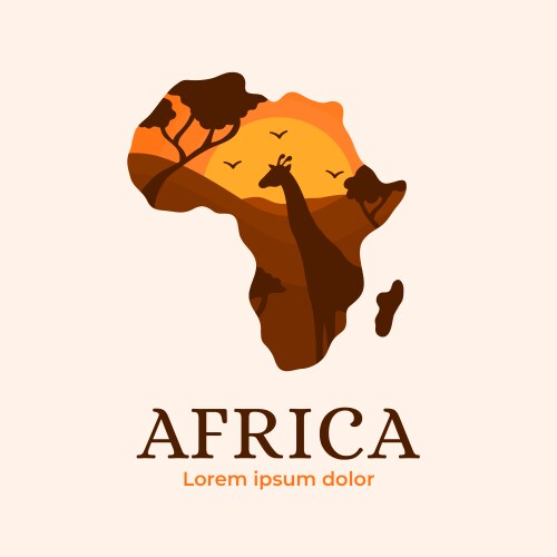 Africa map logo template pack Royalty Free Vector Image