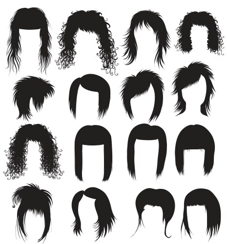 Set of hair styling Royalty Free Vector Image - VectorStock