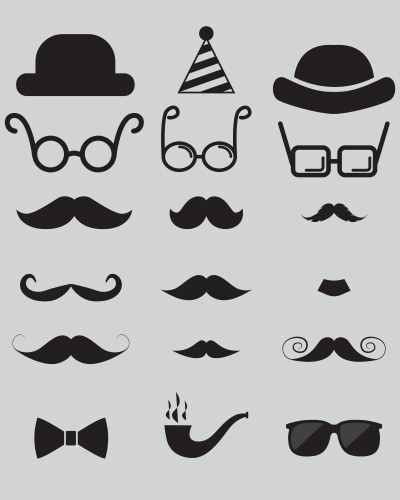 Photo booth props collection for party isolated Vector Image