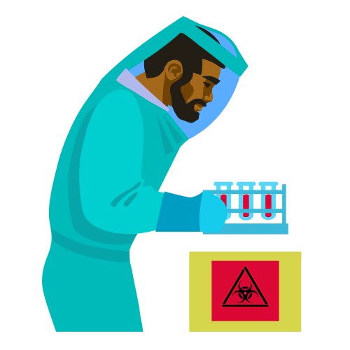 Scientist kids cartoon character with laboratory Vector Image