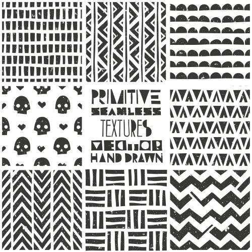 Hand drawn tribal print primitive Royalty Free Vector Image