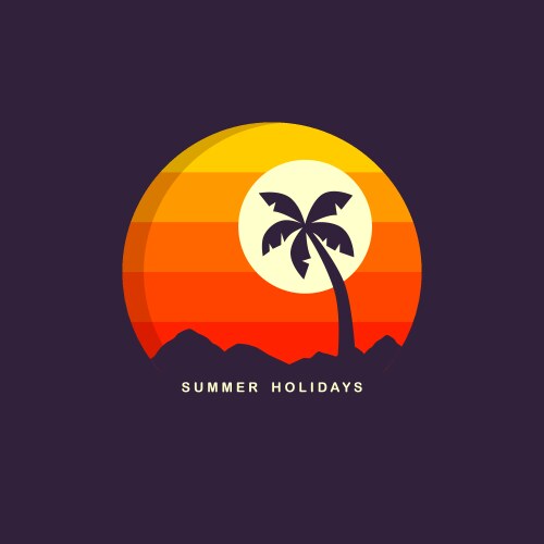 Beach summer logo design Royalty Free Vector Image