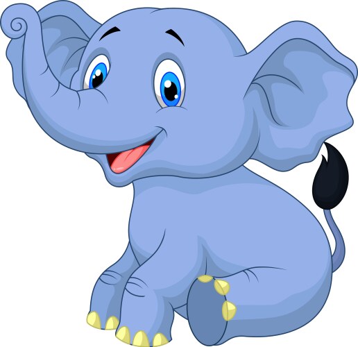 Cute little elephant cartoon sitting Royalty Free Vector