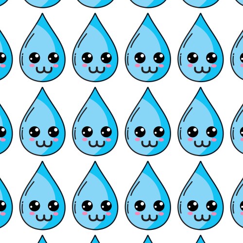 Kawaii cute happy water drop Royalty Free Vector Image