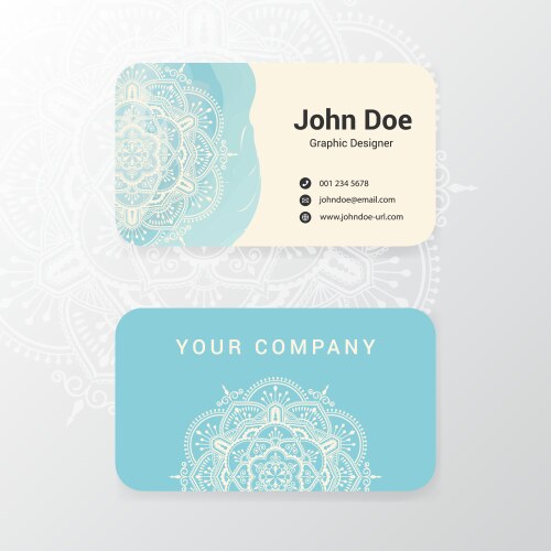 Abstract mesh and polygonal name card template Vector Image