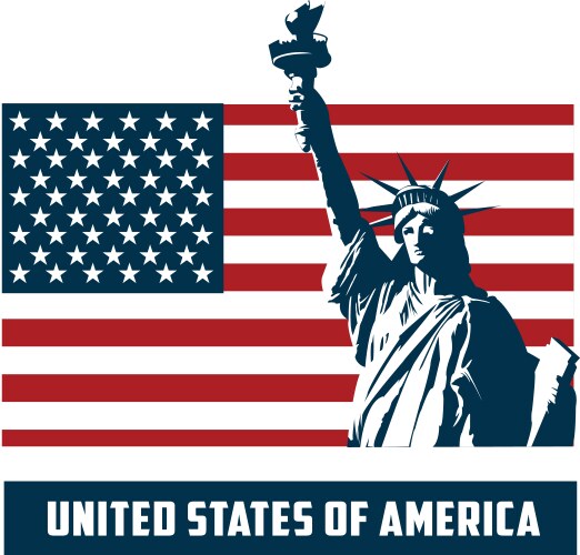 Statue of liberty nyc usa map and symbol Vector Image