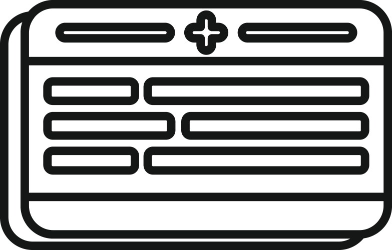 Medical record book icon showing patient data Vector Image