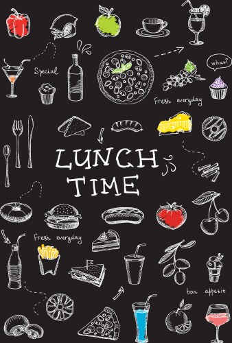 Lunch menu restaurant design Royalty Free Vector Image