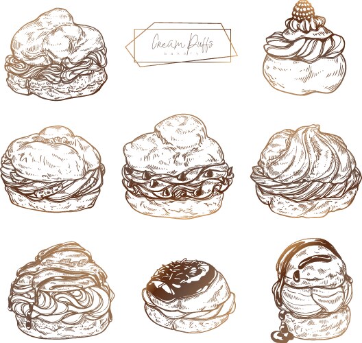 Fresh pastries Royalty Free Vector Image - VectorStock