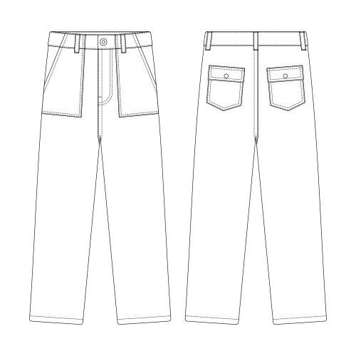Pants Fashion Flat Technical Drawing Vector Images (over 1,700)